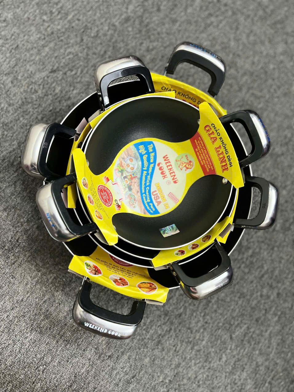 Chảo bầu sâu 2 quai inox phích 30cm